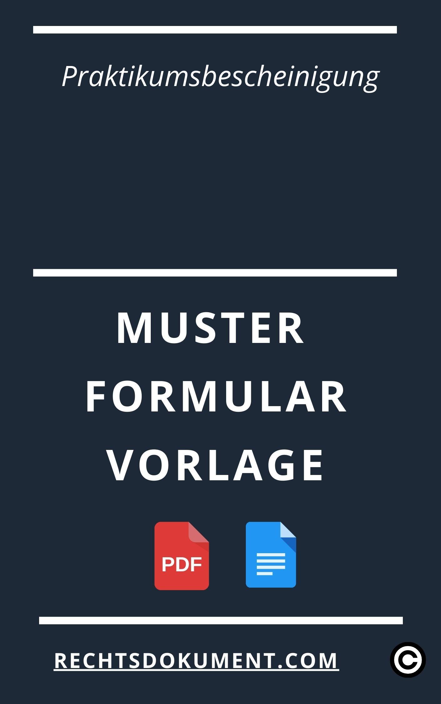 Praktikumsbescheinigung - Muster Formular Vorlage